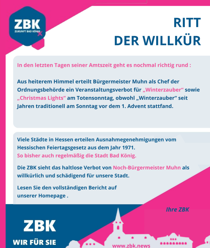 Verhindern, Verdrehen und Verbieten – ZBK – Zukunft Bad König